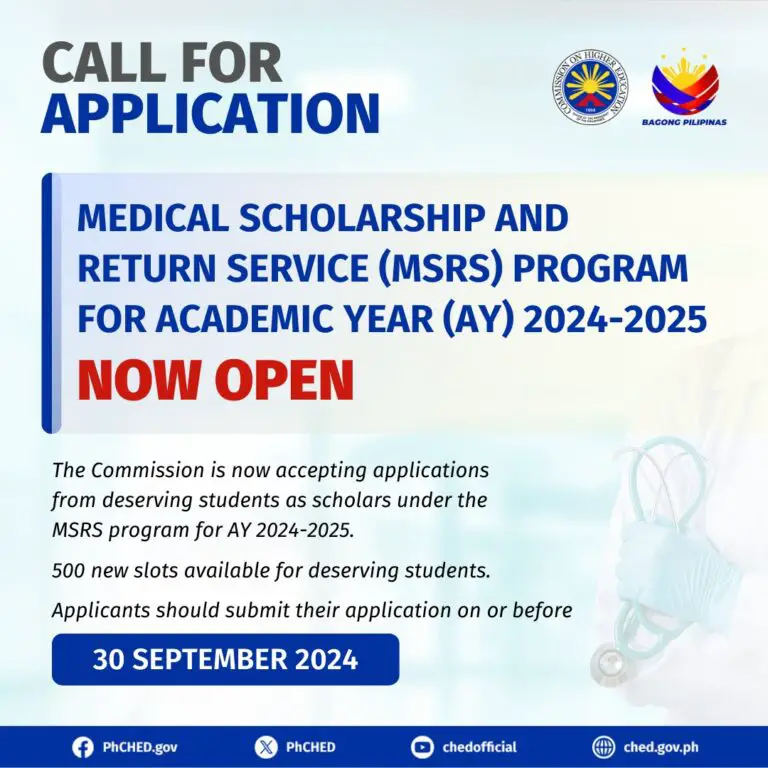 CHED Medical Scholarship 2024-2025 | Apply NOW - Careers Filipino